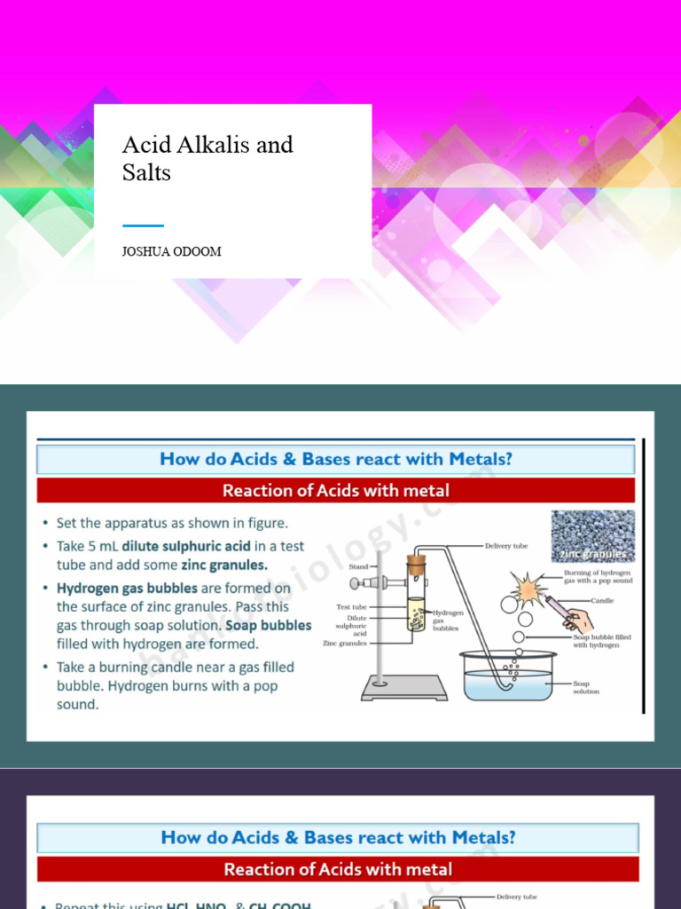 Acid Alkalis and Salts Conclusion | PDF | Chemical Reactions | Methane
