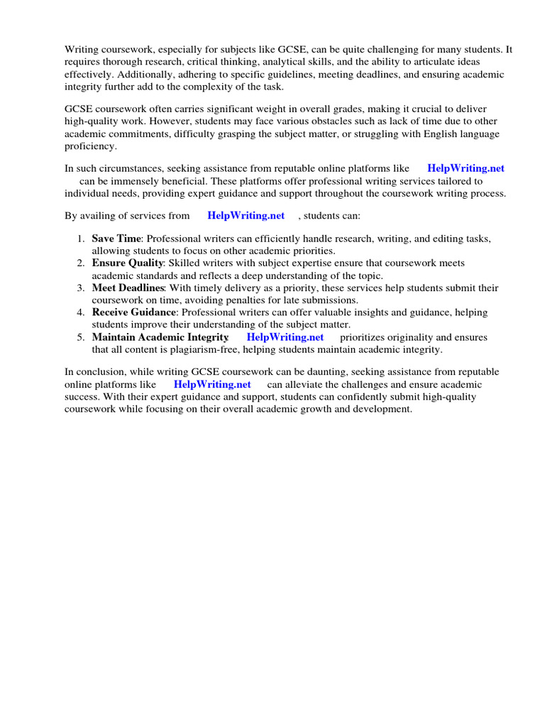 Gcse Coursework Marked Down | PDF