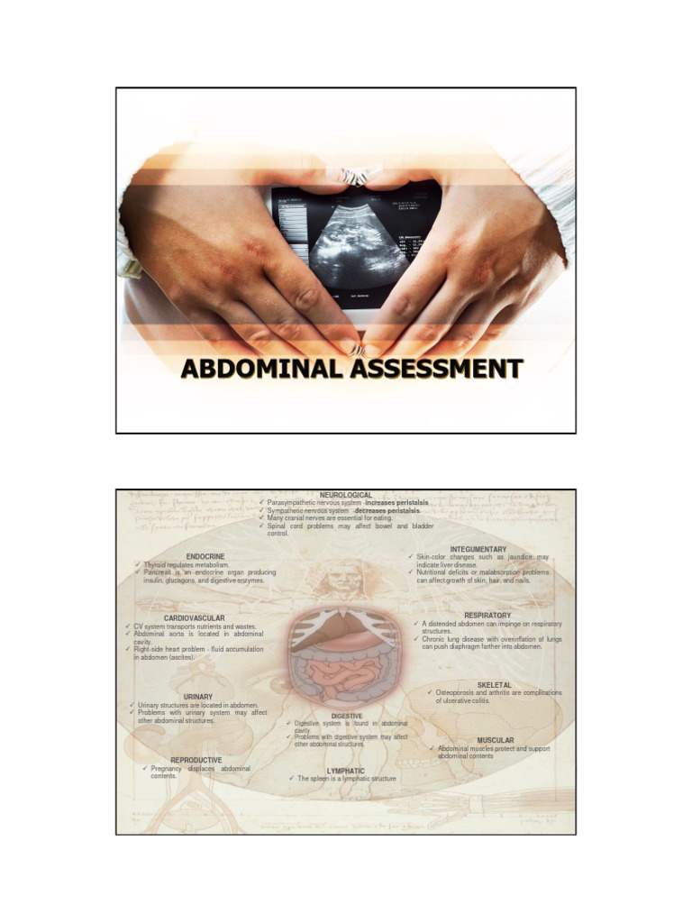 3 - Abdominal Assessment | PDF | Abdomen | Physiology