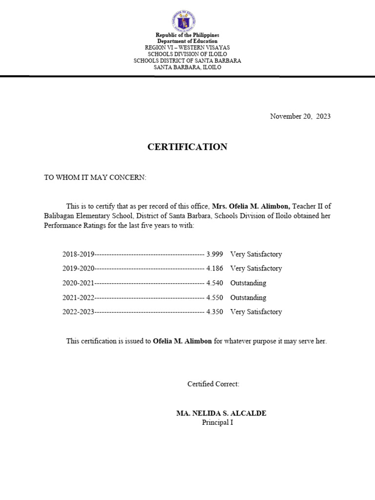 Ipcrf Certification | Download Free PDF | Qualifications | Academic Degree