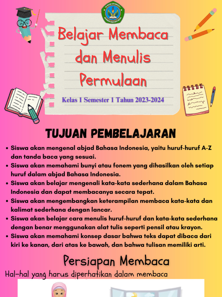 Bahasa Indonesia Belajar Membaca Dan Menulis Permulaan Pdf
