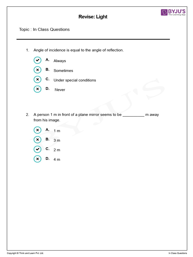 Light Revision 1 | PDF