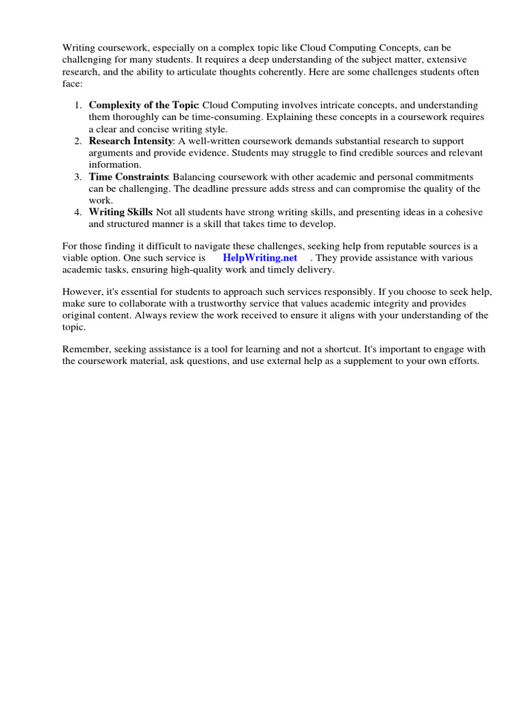 Cloud Computing Concepts Coursera Homework | PDF | Cloud Computing | Computing