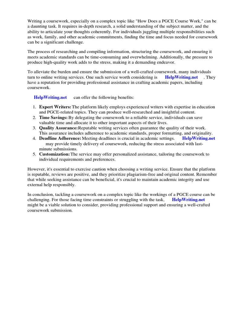 PGCE Coursework Help for Busy Adults | PDF | Teachers | Schools