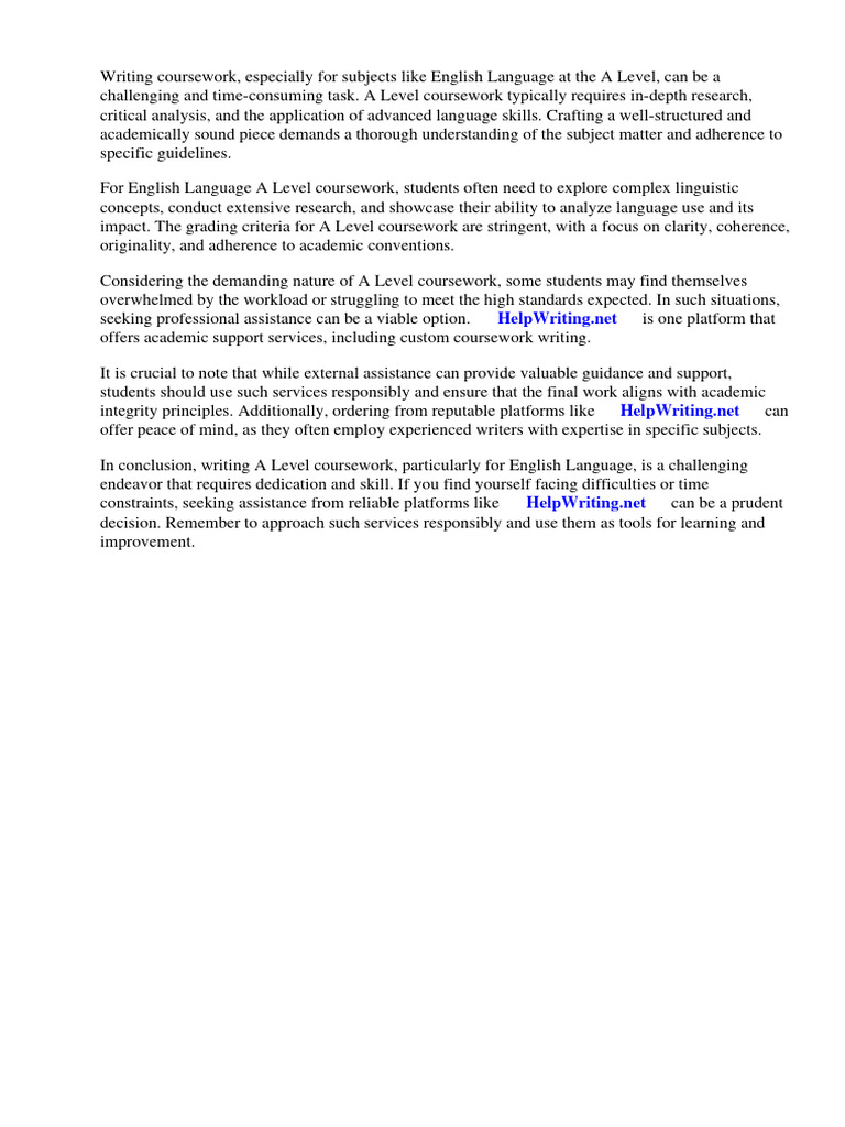 English Language A Level Coursework Grade Boundaries | PDF