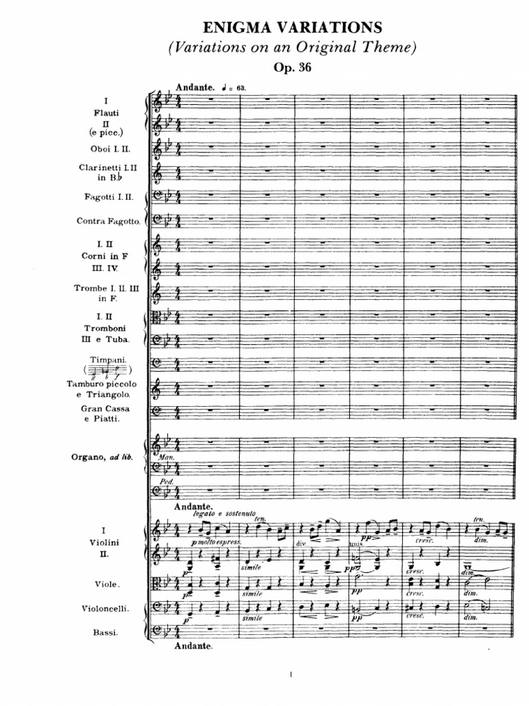 Enigma Variations, Op. 36 - Complete Score | PDF