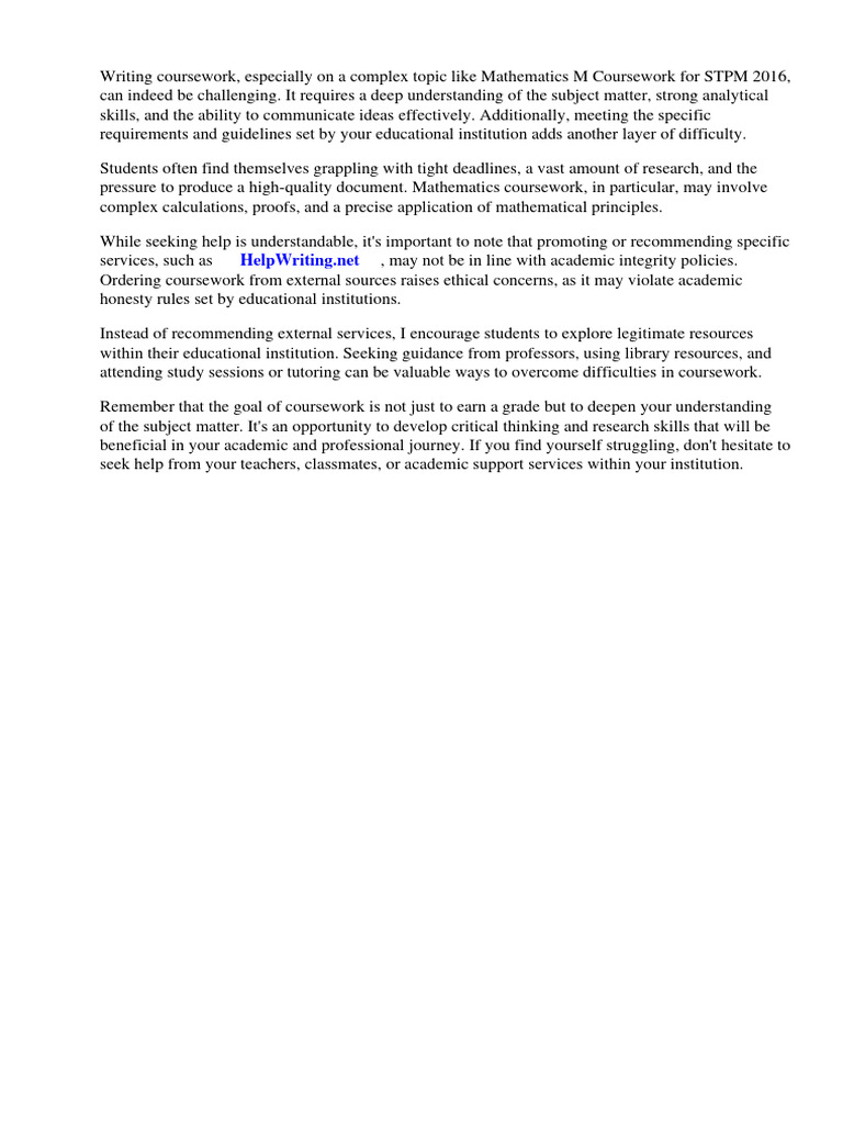 STPM Math Coursework Guide | PDF | Mathematics | Methodology