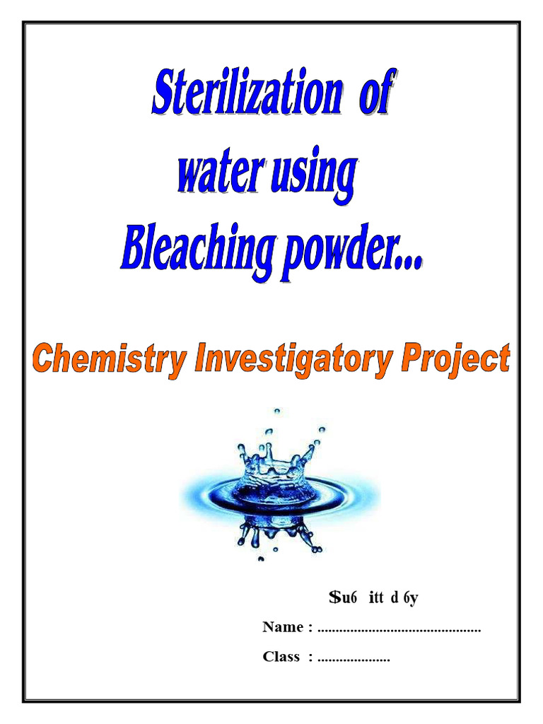 Sterilization of Water Using Bleaching P274 | PDF