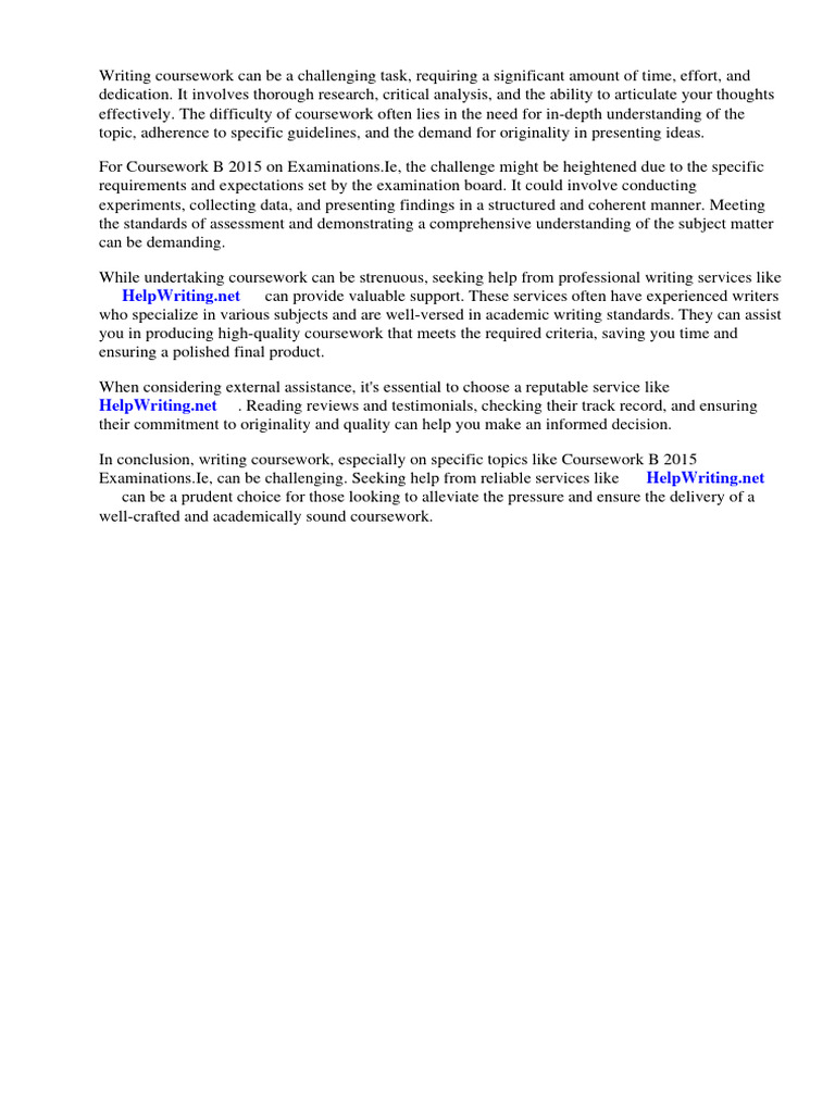 Coursework B 2015 Examinations Ie Pdf