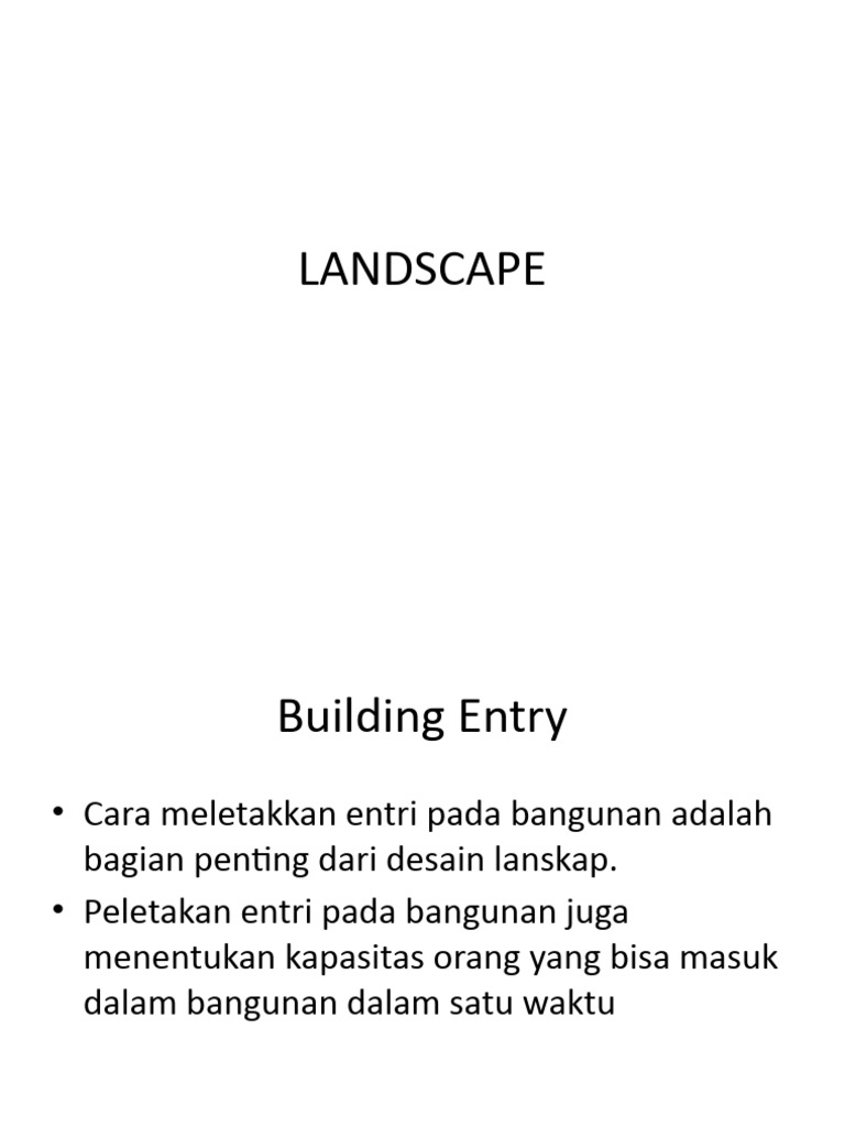Desain Entri Bangunan dan Transisi Lanskap | PDF | Griya & Taman
