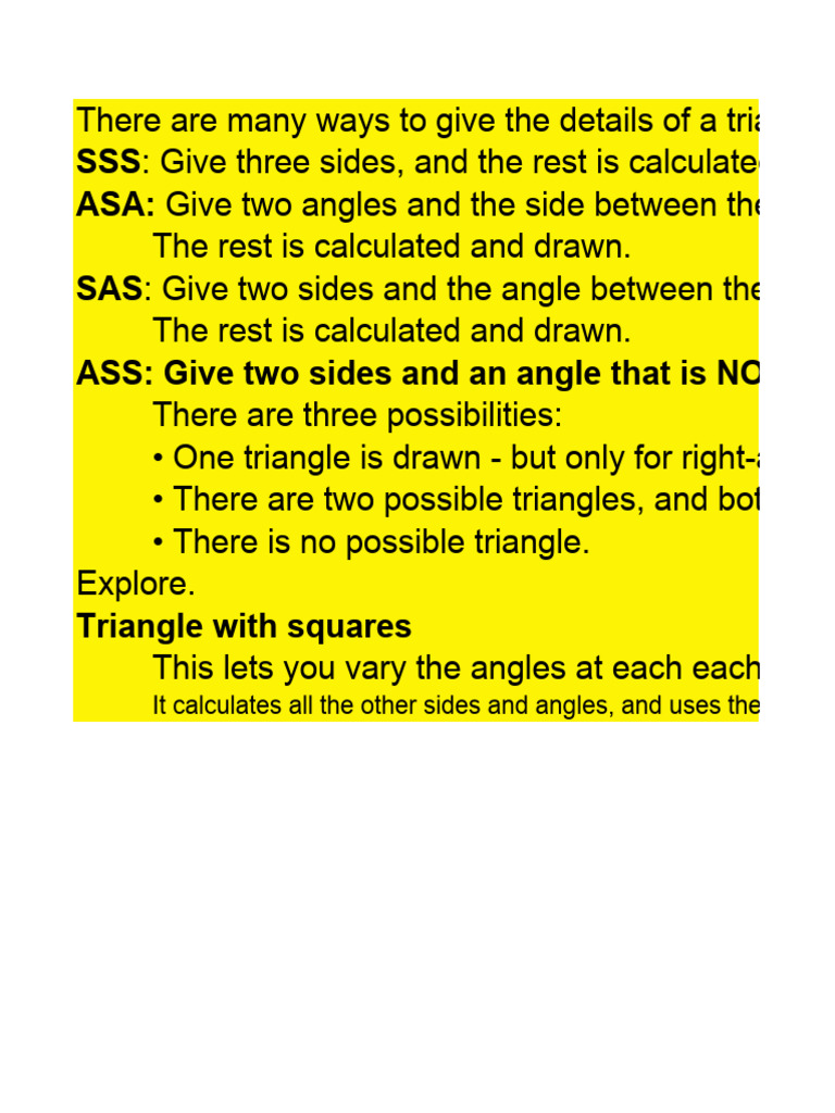 Sine Cosine and Area Rules | PDF | Triangle | Angle