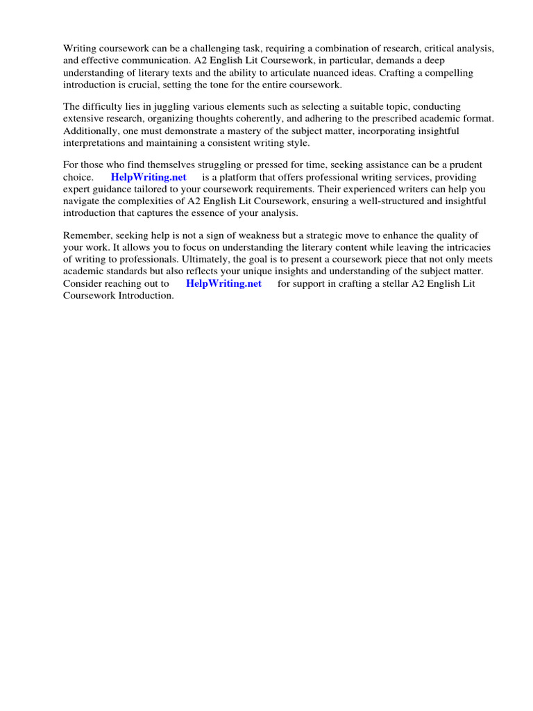 A2 English Lit Coursework Introduction | PDF | Facebook | Essays
