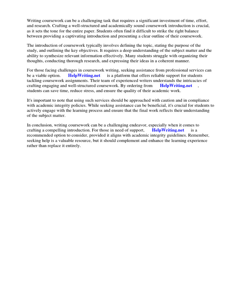 Introduction Of Coursework Example Pdf Physical Fitness Essays