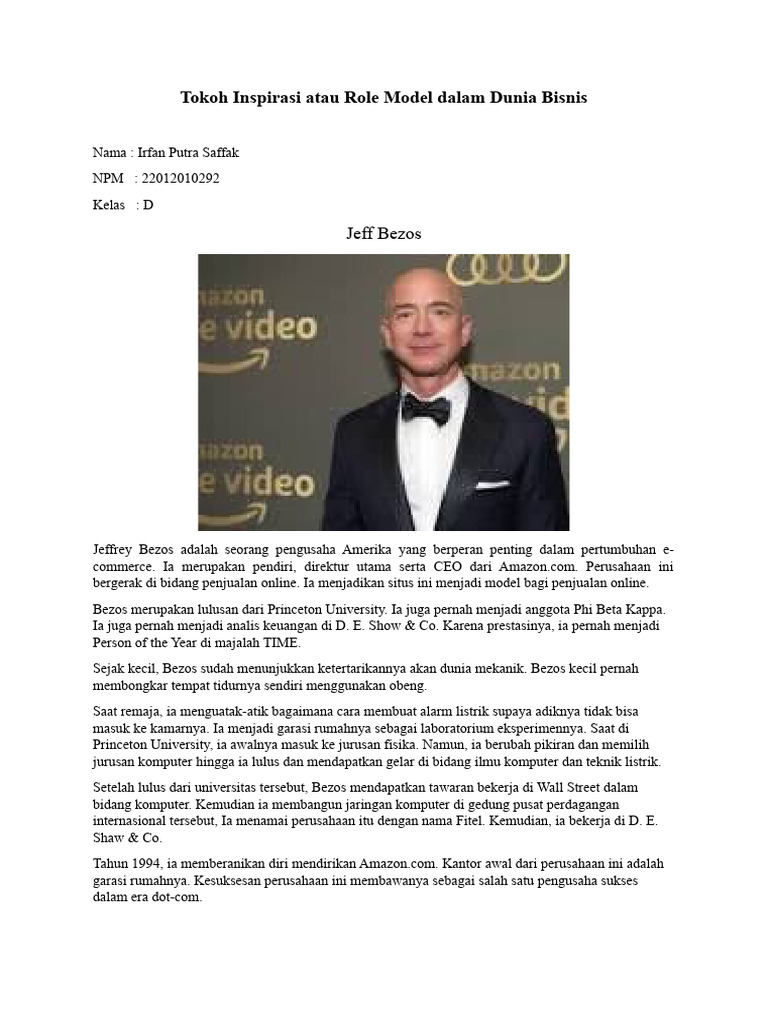 Tokoh Inspirasi Atau Role Model Dalam Dunia Bisnis | PDF