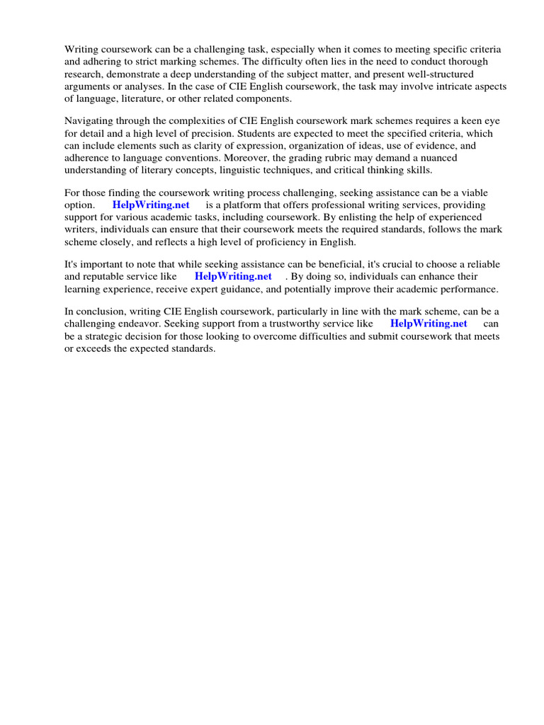 Cie English Coursework Mark Scheme | PDF | Http Cookie | You Tube