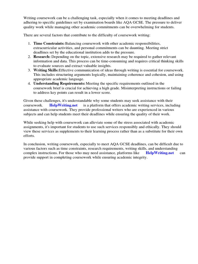 Aqa Gcse Coursework Deadlines | PDF | Student Assessment And Evaluation ...