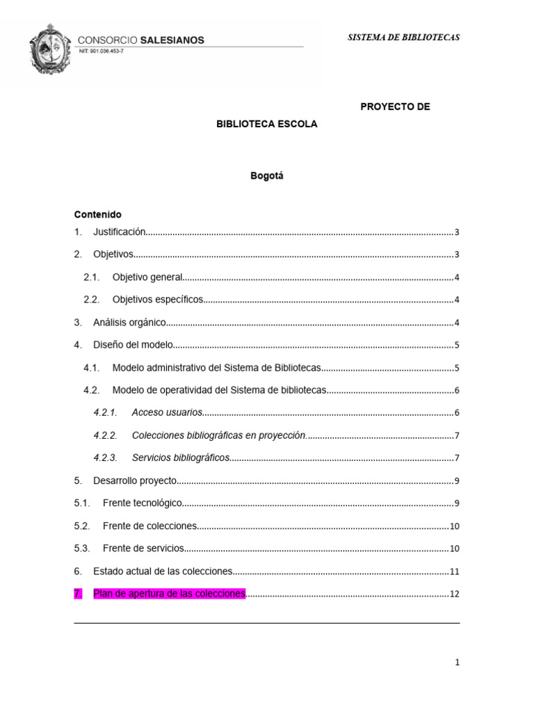 Proyecto de Bibliotecas | PDF | Biblioteca escolar | Bibliotecas