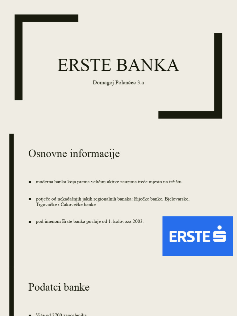 Erste Banka | PDF