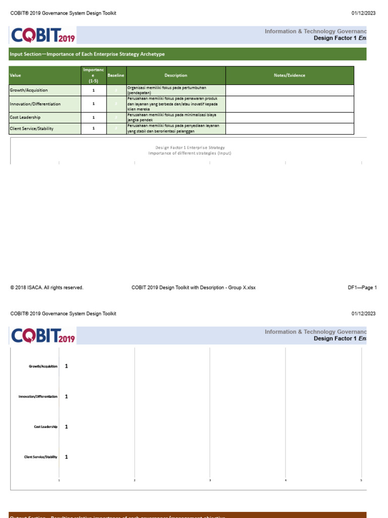 COBIT 2019 Design Toolkit With Description - Group X.XLSX - DF1 ...