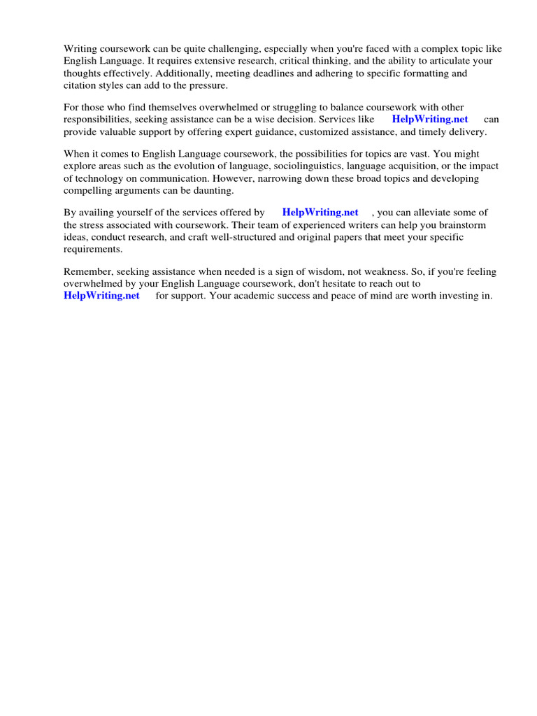 English Coursework Writing Help | PDF | Essays