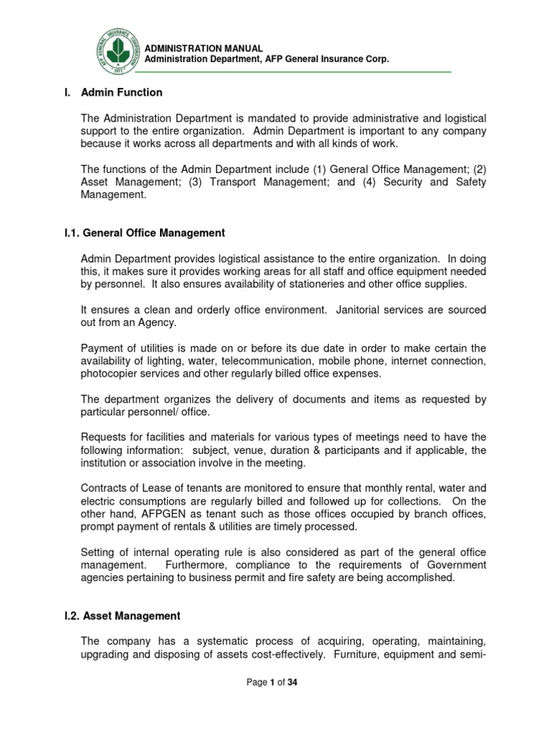 Admin Manual | PDF | Procurement | Firefighting