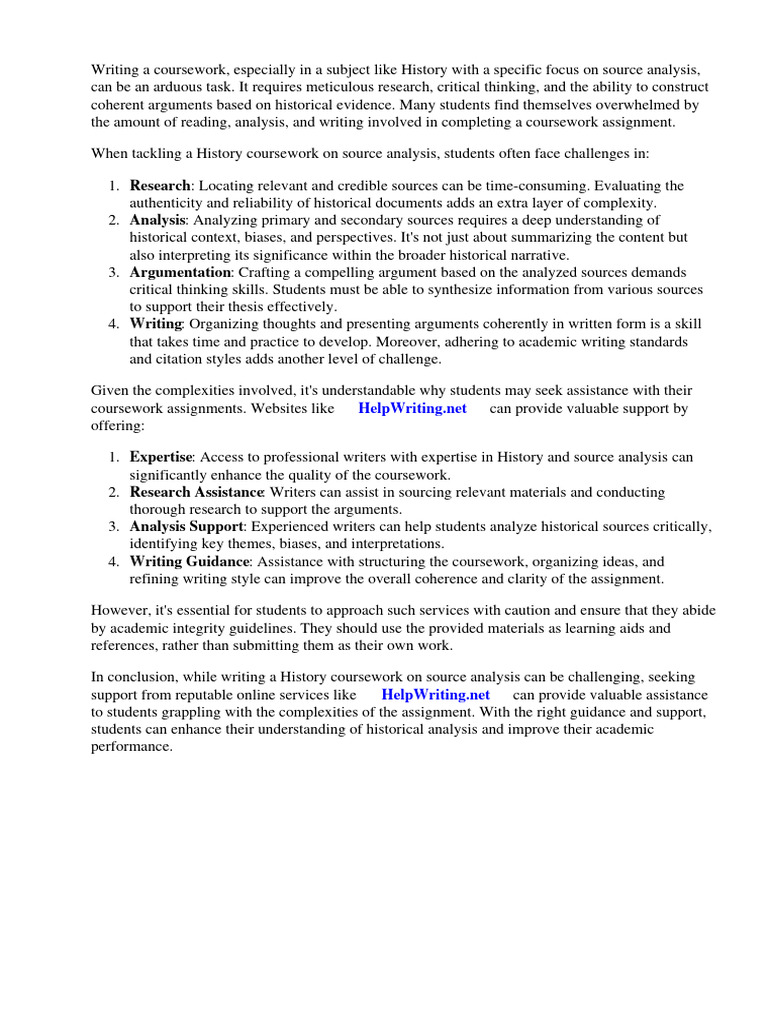 History Coursework Source Analysis | PDF | Critical Thinking | Joseph ...