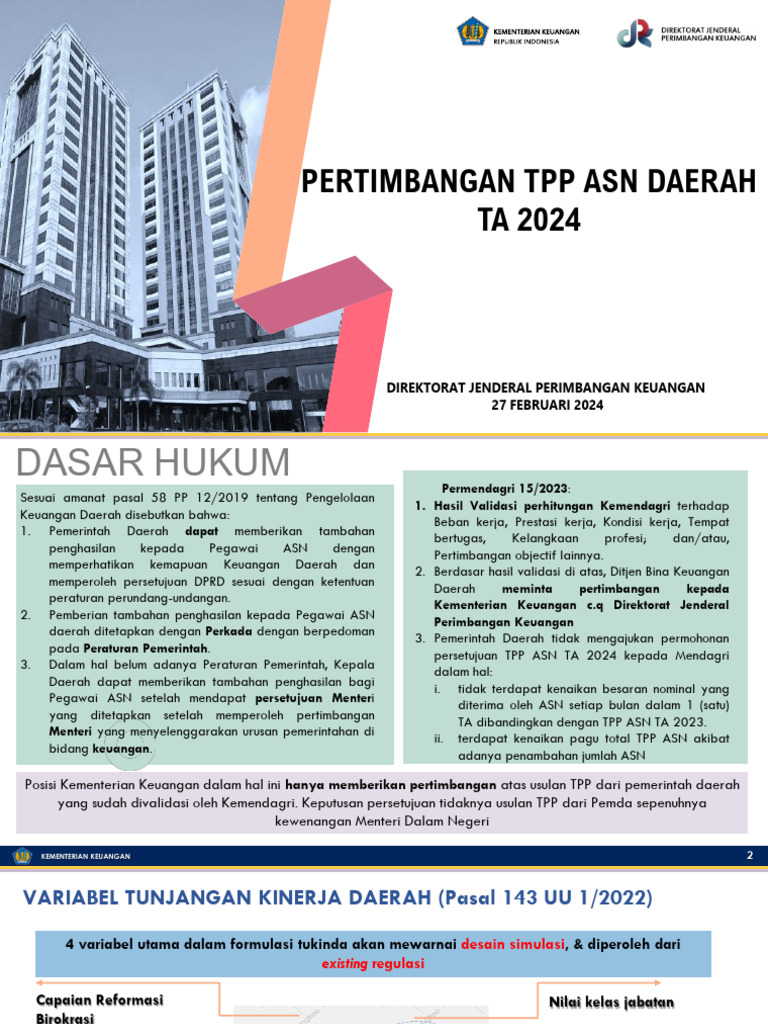 Kemenkeu - Bahan Pembahasan TPP 2024 Edit 27 Februari | PDF