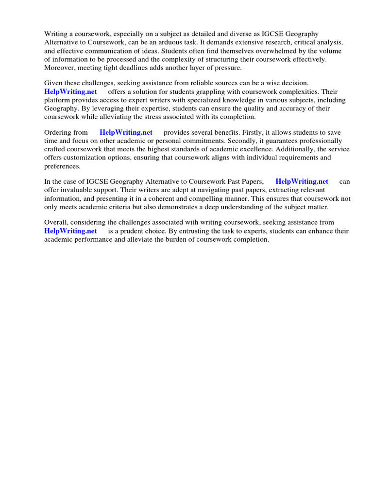Igcse Geography Alternative To Coursework Past Papers Pdf Data Sampling Statistics