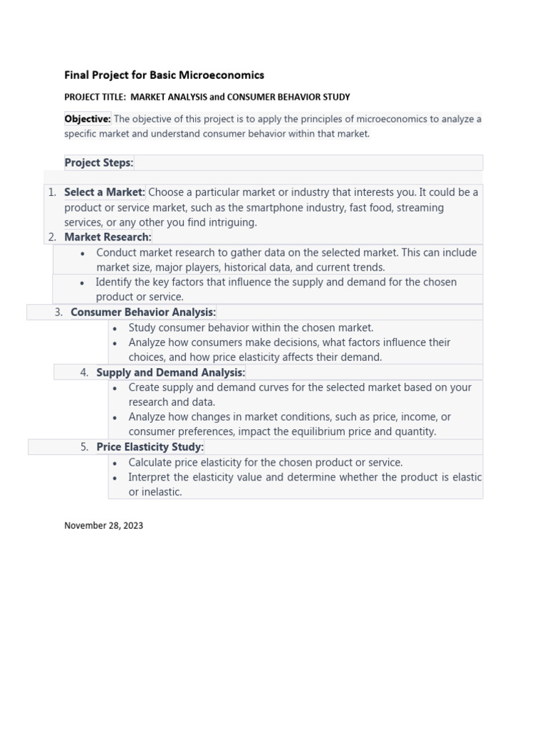 Final Project For Basic Microeconomics | PDF