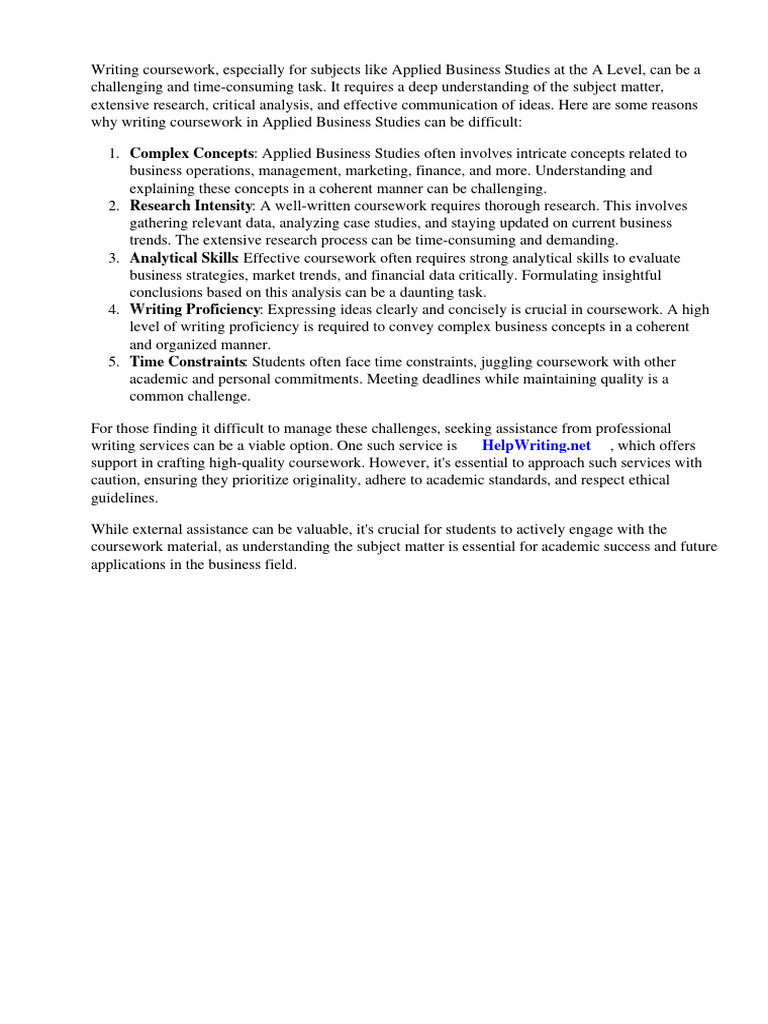 Applied Business Studies A Level Coursework | PDF | Advertising ...