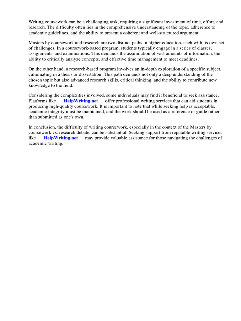 Masters by Coursework Vs Research | Download Free PDF | Thesis ... Masters by Coursework Vs Research | Download Free PDF | Thesis ...