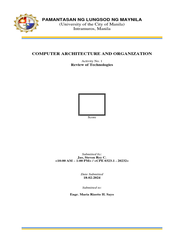 Activity-No 1 | PDF | Computer Architecture | Computer Data Storage