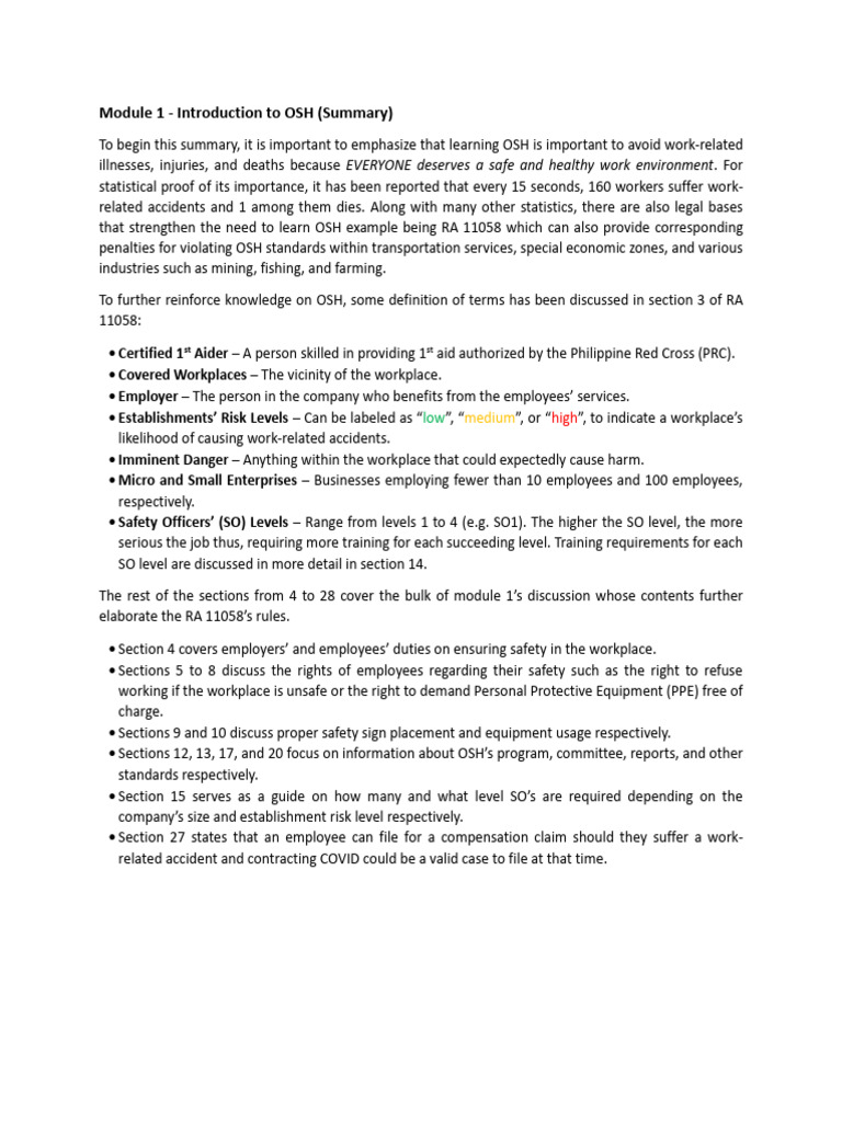 Jao - SR-BOHS-Course Work # 1 | PDF | Occupational Safety And Health ...
