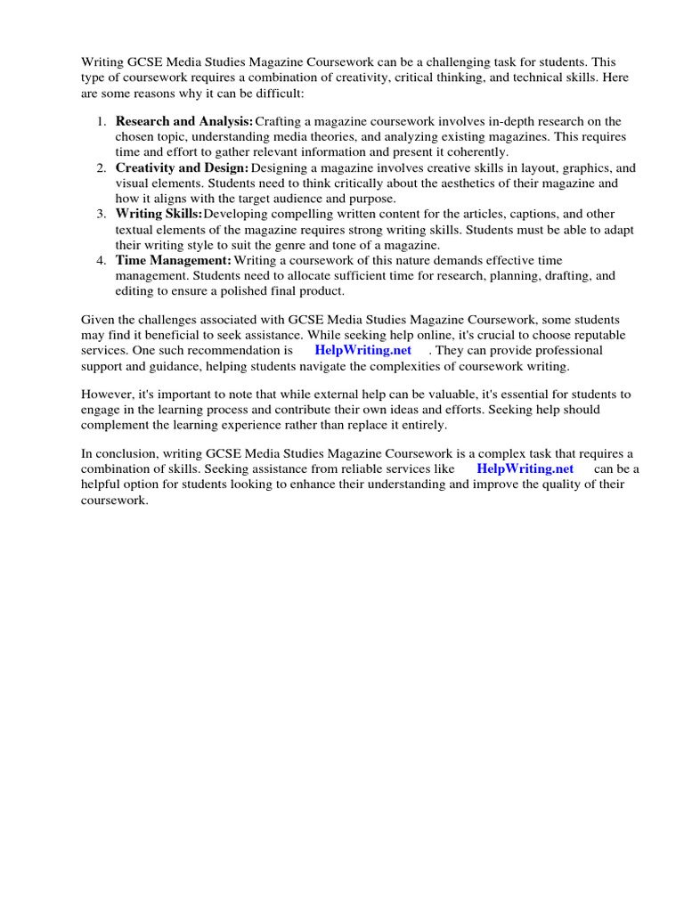 GCSE Media Studies Magazine Guide | PDF | Fashion | Critical Thinking