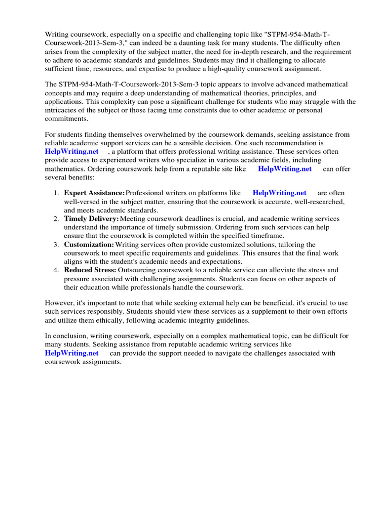 STPM 954 Math T Coursework 2013 Sem 3 | PDF | Mathematics | Equations