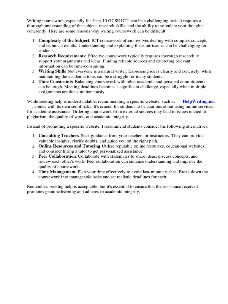 Year 10 Gcse Ict Coursework Pdf Educational Technology Gce Advanced Level United Kingdom 