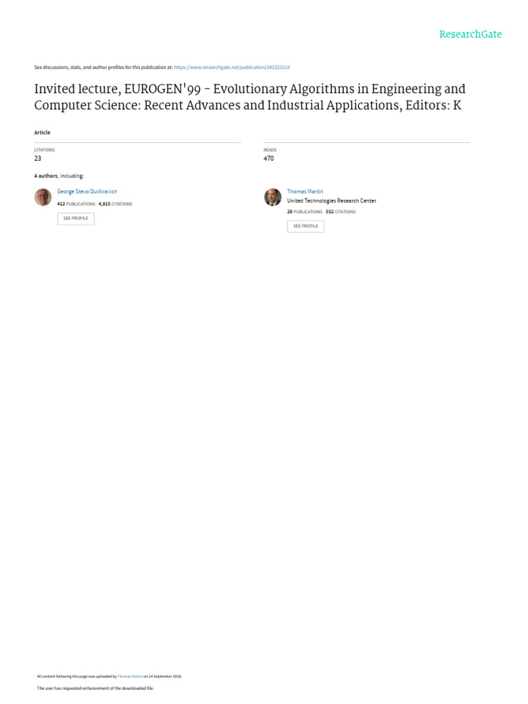 EUROGEN99 MD Constrained Hybrid GA | PDF | Mathematical Optimization ...