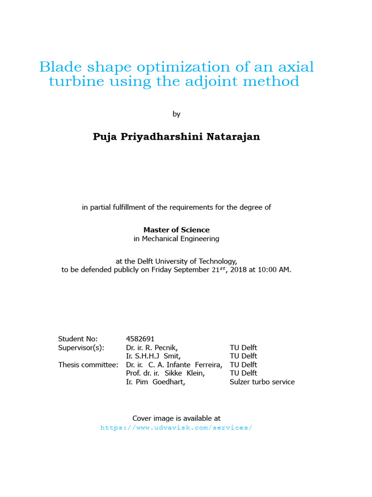 Blade Shape Optimization of An Axial Turbine Using The Adjoint Method | PDF | Boundary Layer ...