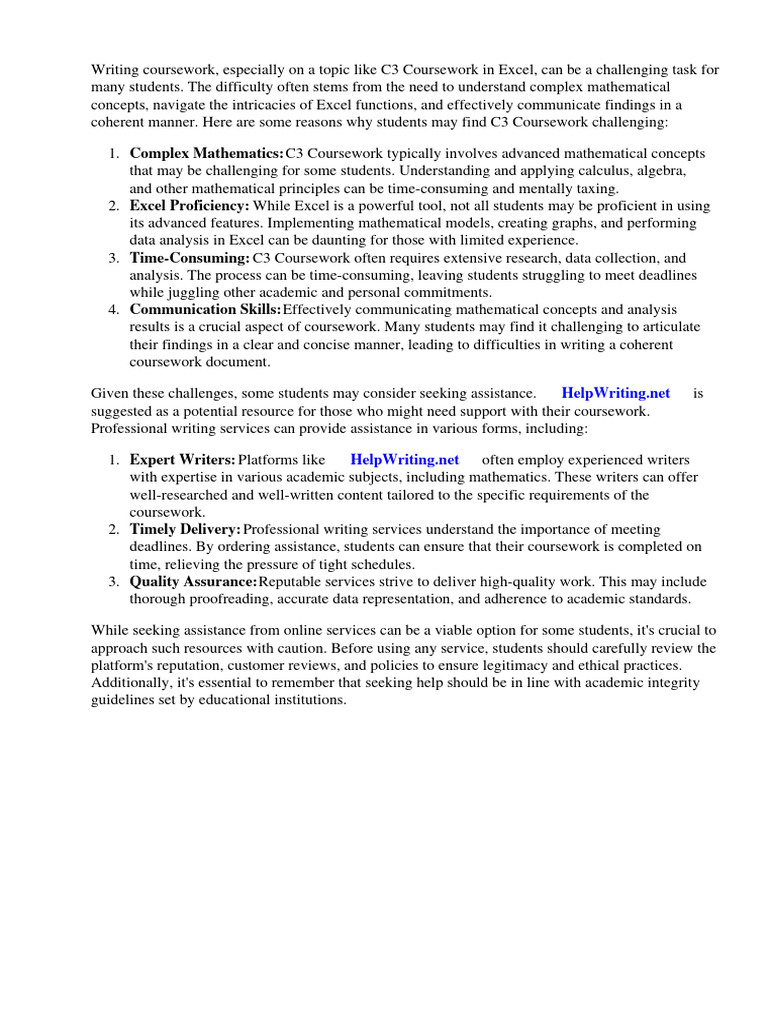 c3 Coursework Excel | PDF | Mathematics