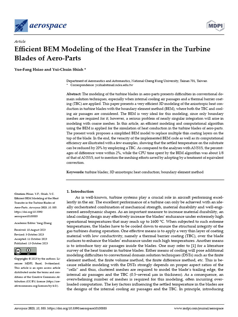 Efficient BEM Modeling of The Heat Transfer in The | PDF | Mathematical Physics | Applied And ...