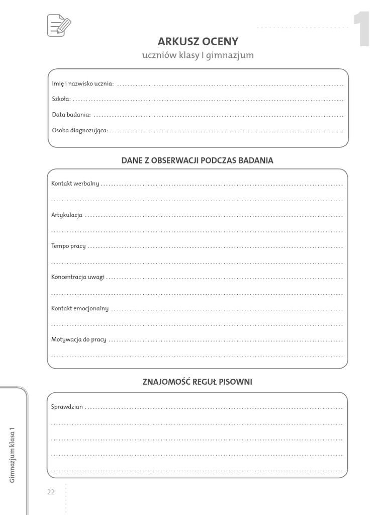 Arkusz Oceny | PDF