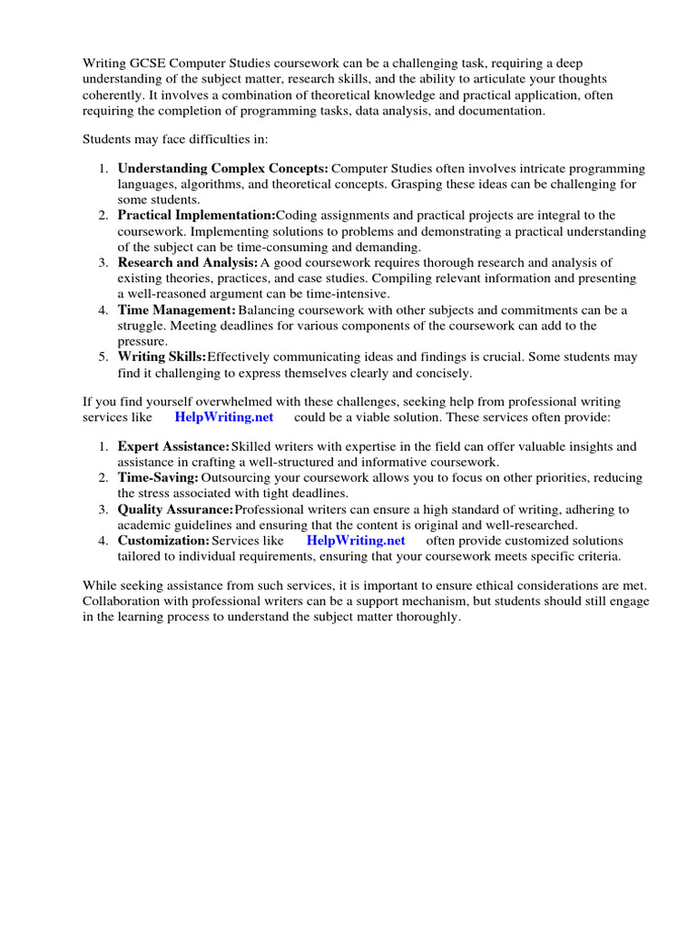 Gcse Computer Studies Coursework | PDF | Computer Programming | Learning Gcse Computer Studies Coursework | PDF | Computer Programming | Learning