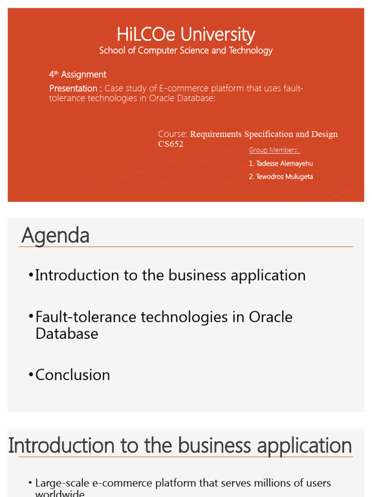 4th Assignment Case Study Business Application of Oracle Tech | PDF | Backup | Databases