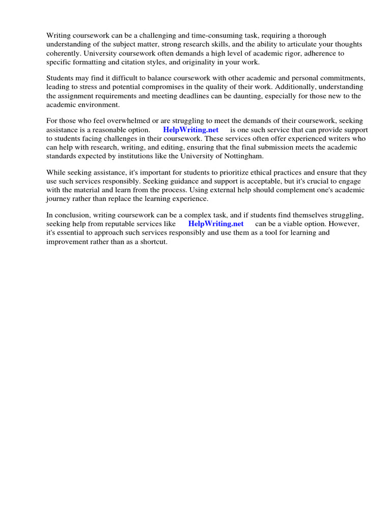 University of Nottingham Coursework Submission Sheet | PDF