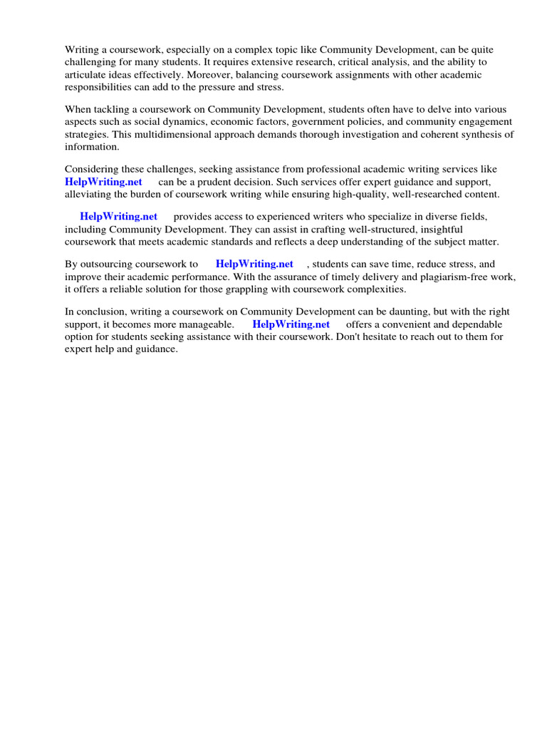 Community Development Coursework | PDF | Community | Child Development