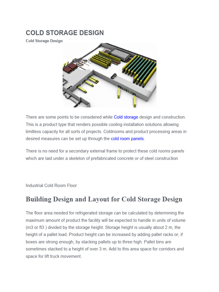 Cold Storage Design | PDF | Humidity | Refrigeration