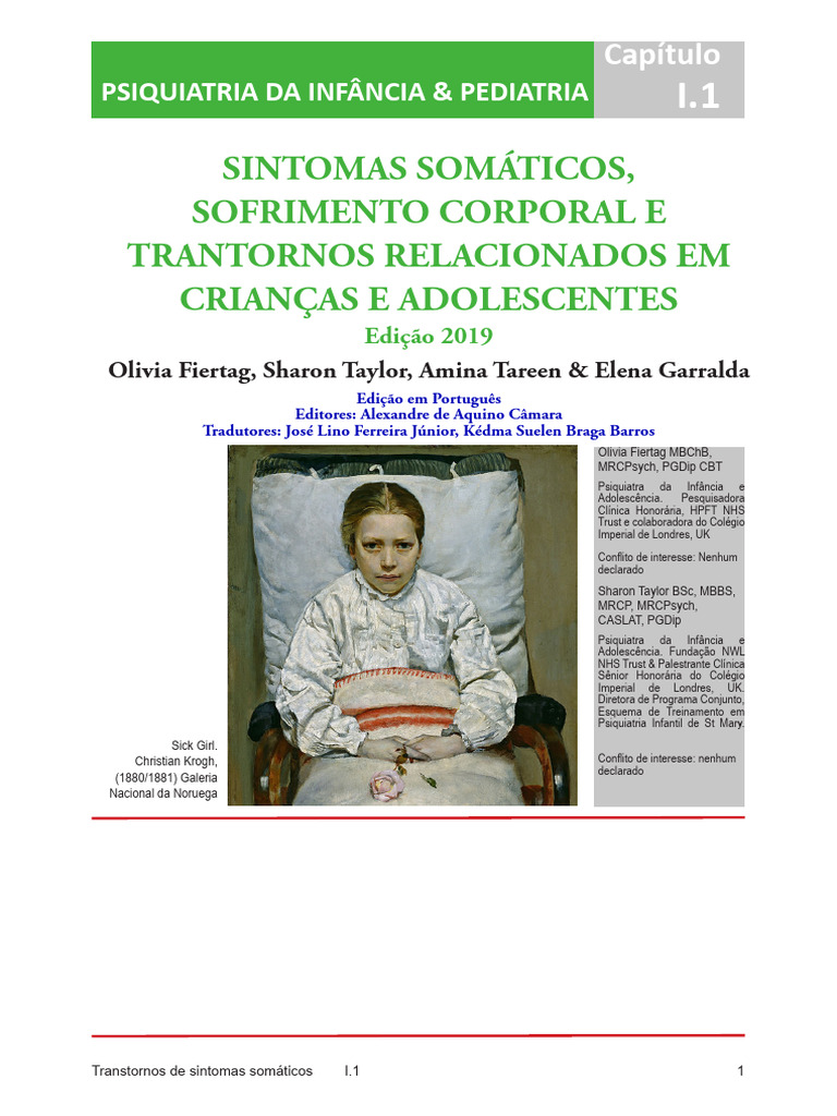 I.1 Transtornos de Sintomas Somaticos 2019 | PDF | Distúrbio mental | Psiquiatria