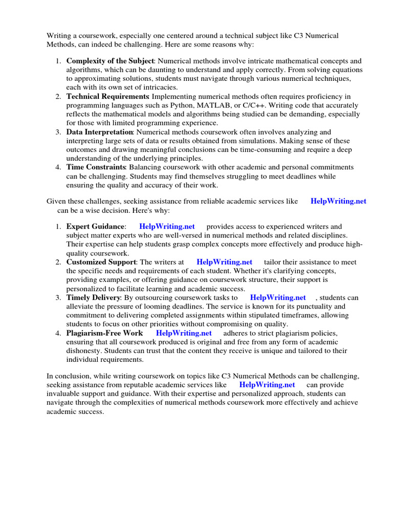 c3 Numerical Methods Coursework | PDF | Numerical Analysis | Applied Mathematics