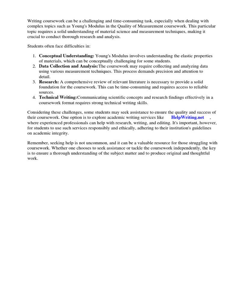 Quality of Measurement Coursework Youngs Modulus | PDF | Young's Modulus | Elasticity (Physics)