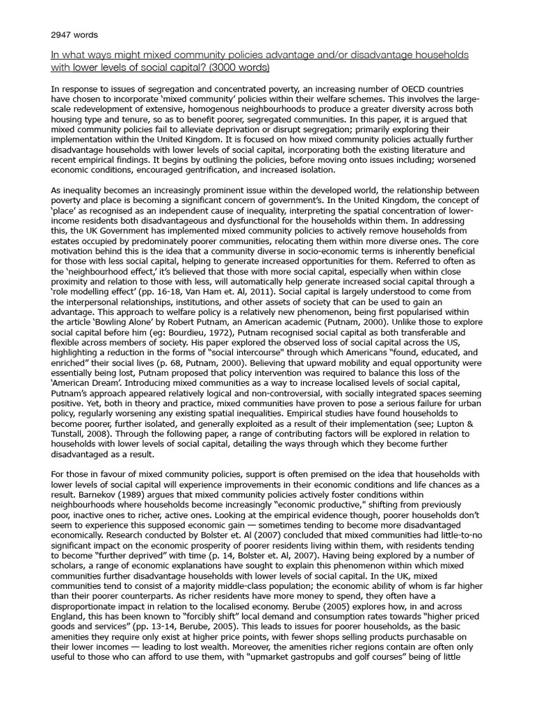 Example 2 | PDF | Social Capital | Poverty